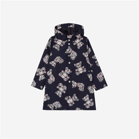 키즈 버버리 토마스 베어 프린트 후드 코트 미드나잇 Burberry Kream