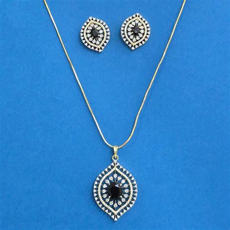 Cz Classic Pendant Set With 2 Tone Plating 440370 At ₹ 570set
