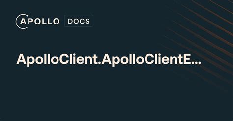 Apolloclientapolloclienterror Apollo Graphql Docs