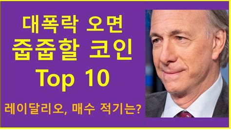 올 하반기 대폭락 오면 줍줍 코인 Top 10 Feat 레이 달리오 매수 적기 비트코인 이더리움 리플 경제 뉴스