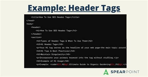 how to use seo header tags thru — spearpoint