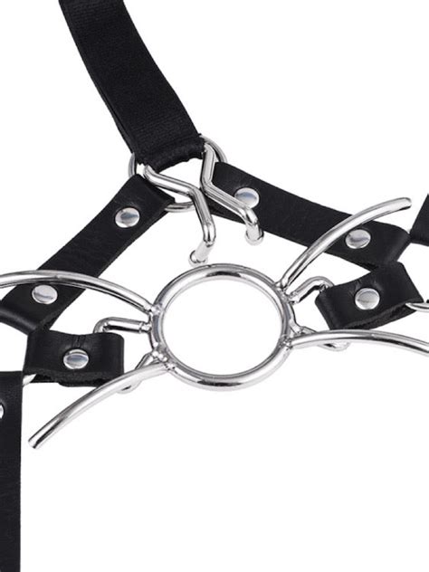 Bdsm Sex Toy Mouth Gag With Nose Hook Harness For Gay Male Skullfuck