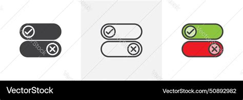 Boolean Icon Set True And False Symbol Right Vector Image