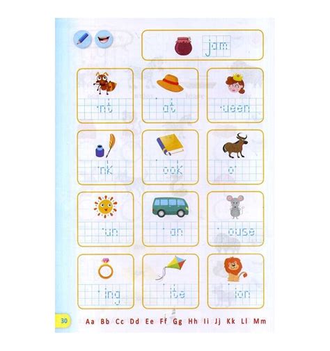 Зошит для письма Англійська кольорова абетка напівдруковані літери