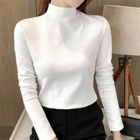 마롱패션 겨울 기모 반폴라티 슬림핏 데일리룩 티셔츠 이너웨어 나시 티 여성 여자 원피스