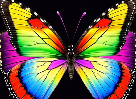 Premium Ai Image Rainbow Butterfly Colorful Wings