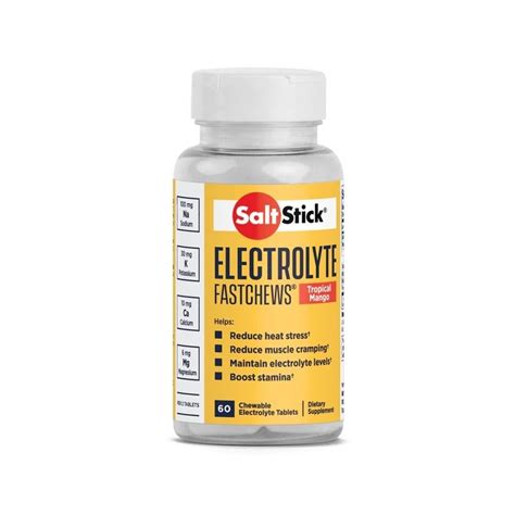 Saltstick Tropical Mango Fastchews Chewable Electrolyte Tablets
