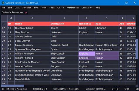 edit data modern csv documentation