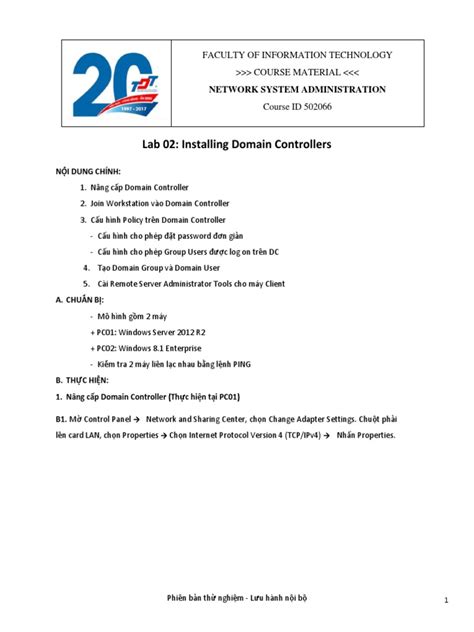 Lab02 Installing Domain Controllers Pdf