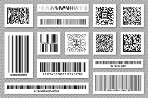 Premium Vector Set Of Product Barcodes And Qr Codes Identification