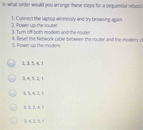 solved in what order would you arrange these steps for a sequential