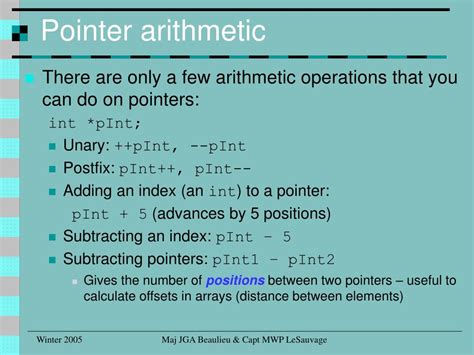 Ppt Understanding C Programming Memory Models Pointer Arithmetic
