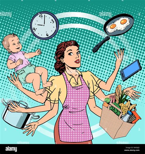 Housewife Work Time Family Success Woman Stock Photo Alamy