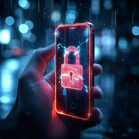 Mobile Phone Encrypted With A Padlock Symbolizes Secure Digital Protection Stock Illustration