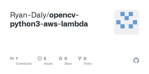 GitHub Ryan Daly Opencv Python Aws Lambda