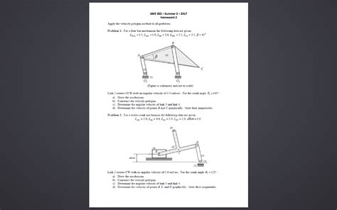 Solved Apply The Velocity Polygon Method To All Problems