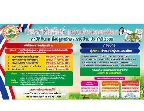 ประชาสัมพันธ์ภาษีที่ดินและสิ่งปลูกสร้างและภาษีป้าย ประจำปี 2566