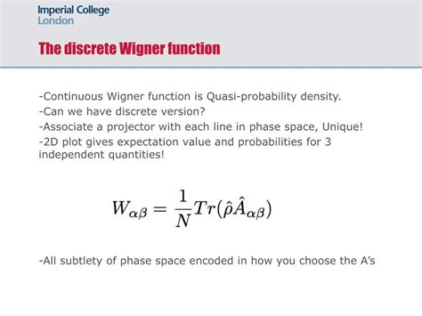 Ppt Phase Space Decoherence And The Wigner Function For Finite Dimensional Systems