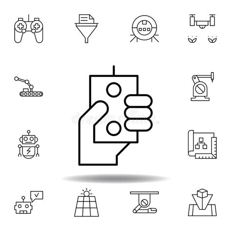 Robotics Control Robot Hand Outline Icon Set Of Robotics Illustration Icons Stock Illustration