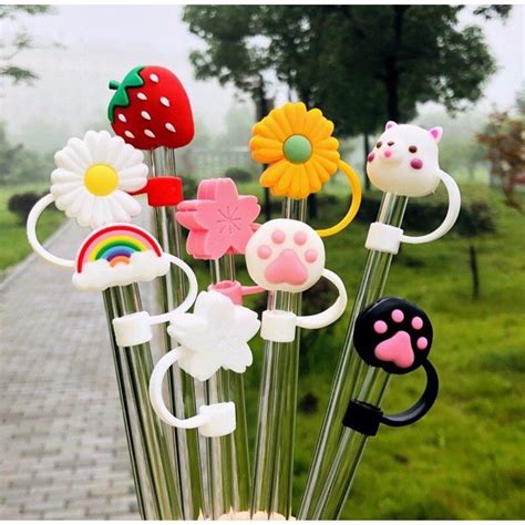 Jual EmartShop Penutup Sedotan Anti Debu Penutup Sedotan Motif Karakter Imut Dan Lucu Real Pict