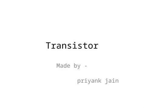 Pptx Transistor Notes Dokumen Tips