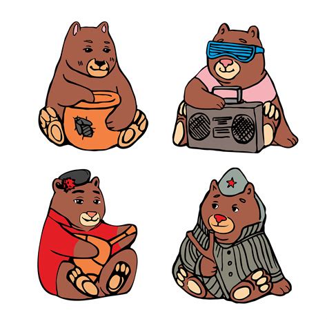 Иллюстрация Мишки в стиле 2d