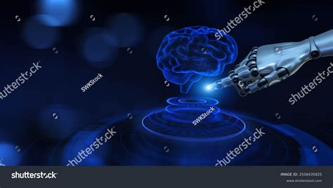 Ai Brain Robotic System Interaction Data Stock Illustration 2558435825