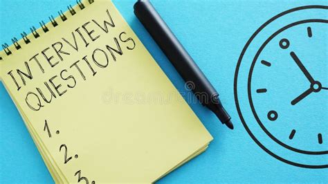 Interview Questions Are Shown Using The Text And Photo Of The Notepad Stock Image Image Of