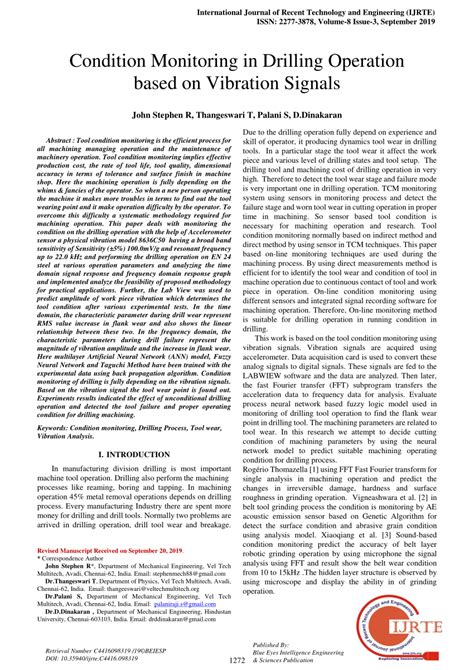 Pdf 66 Condition Monitoring Based On Vibration Signal