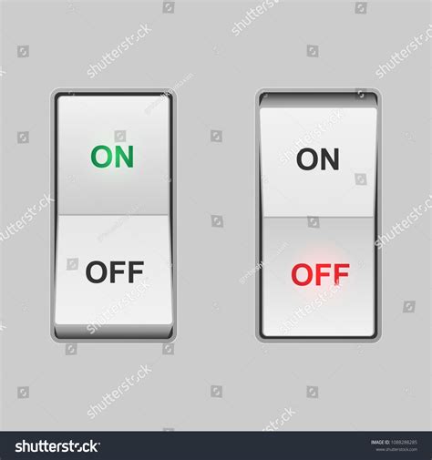 Realistic Toggle Switch On Off Positions Stock Vector Royalty Free