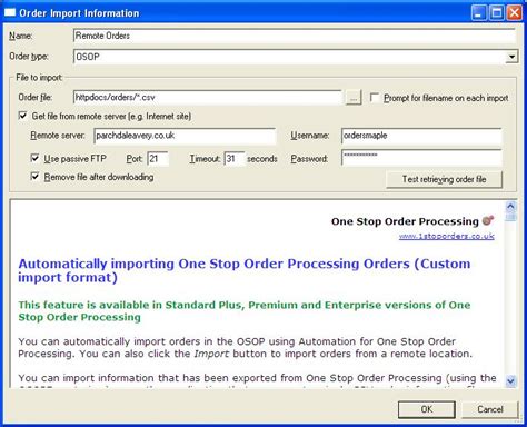 Automatically Importing One Stop Order Processing Orders Custom Import Format