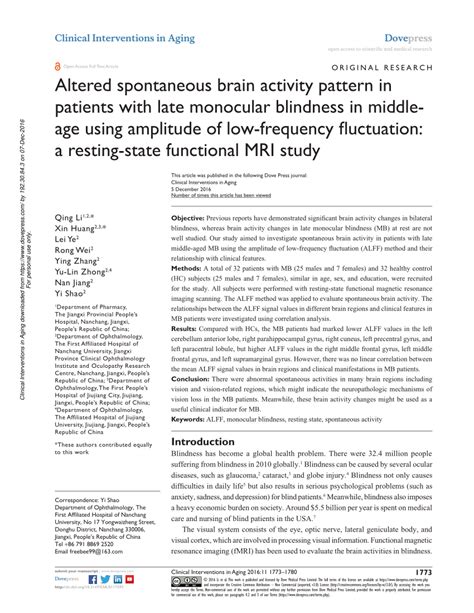 Pdf Altered Spontaneous Brain Activity Pattern In Patients With Late