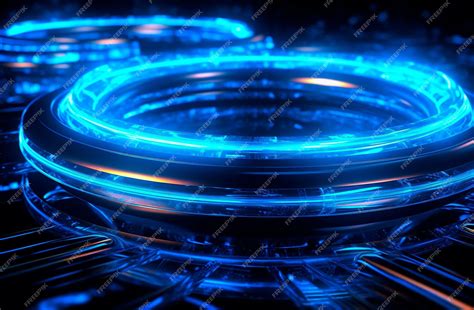 Premium Photo Technological Ring In Black Space