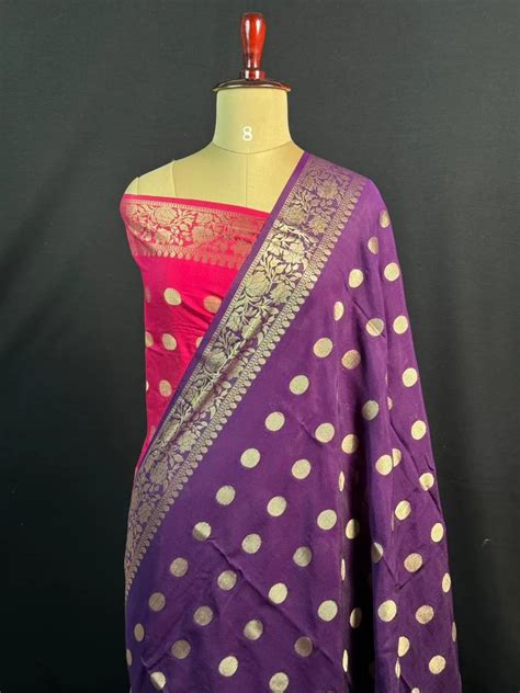 Handcrafted Semi Mysore Crepe Silk Saree Perfect Festive Wear Rms C