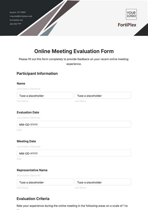 Free Facilitator Evaluation Form Template To Edit Online