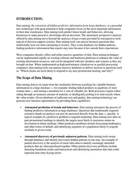 data mining report data mining data warehouse