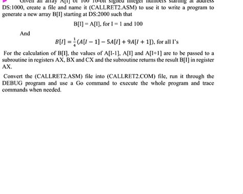 Solved Sid Ss Suususis Loolioyuub U Ds1000 Create A File And Name It Callret2asm To Use