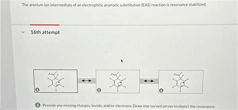 Solved The Arenium Ion Intermediate Of An Electrophilic