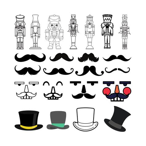 Nutcracker Faces Svg Cut Files Jpeg Png Files For Cricut Silhouette Clipart Instant