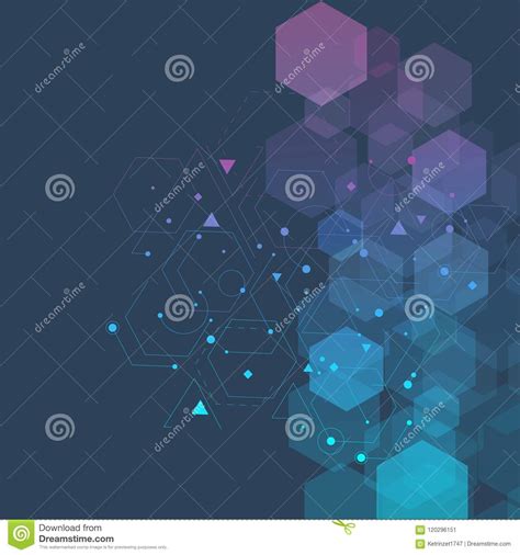Big Data Visualization Background Modern Futuristic Virtual Abstract Background Stock Vector