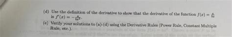 Solved Definition Of The Derivative Part For Problems Chegg Com