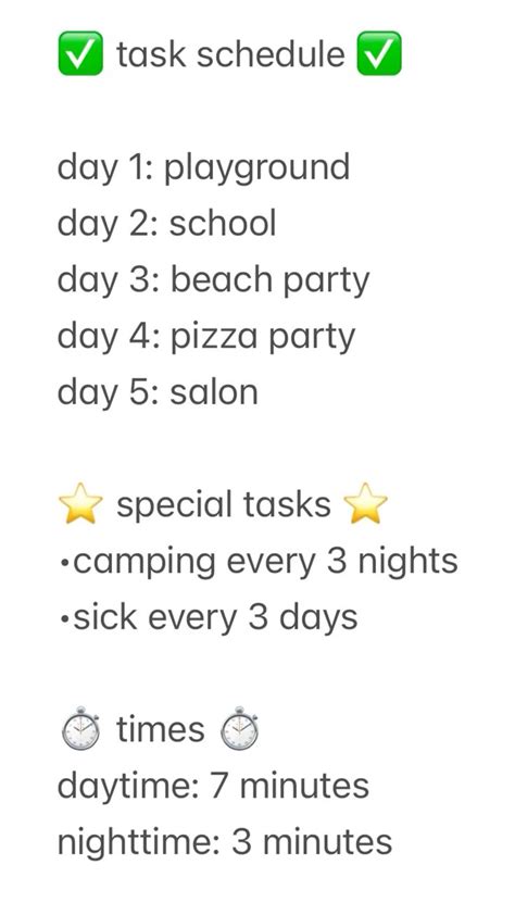 ⭐️ Adopt Me Task Schedule 🐾 Adoption Adopt Idea Good Luck Quotes