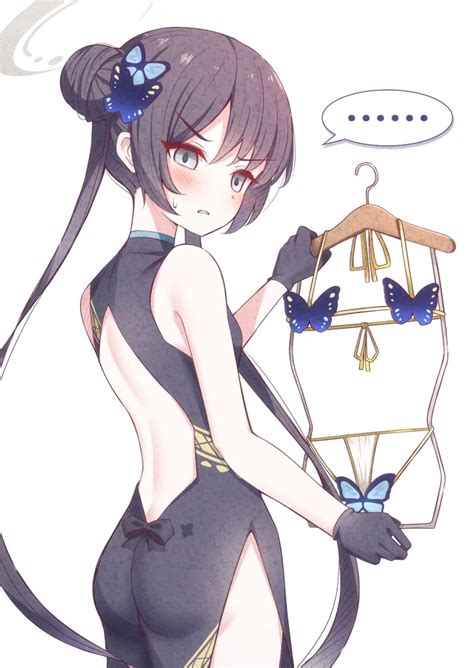 Karikura Atatata Kisaki Blue Archive Blue Archive Highres Girl Ass Back Cutout
