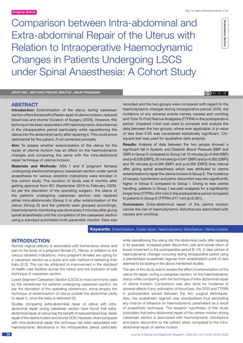 Pdf Comparison Between Intra Abdominal And Extra Abdominal Repair Of