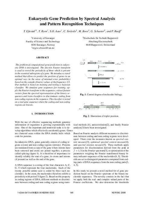 Pdf Eukaryotic Gene Prediction By Spectral Analysis And Pattern