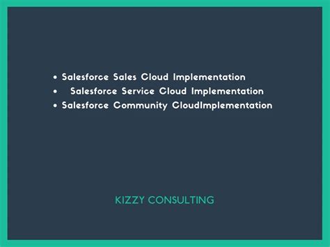 Ppt Kizzy Consulting Salesforce Ridge Partner Powerpoint Presentation Id 12734479