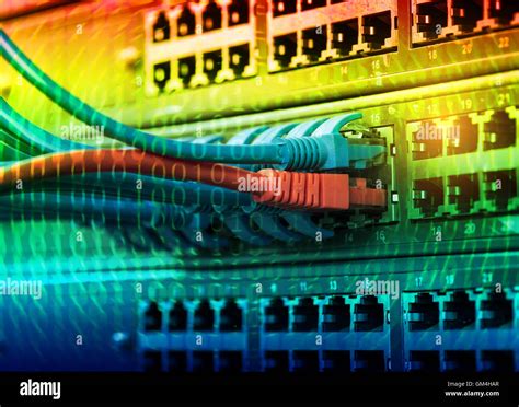 Network Panel Switch And Cable In Data Center Stock Photo Alamy