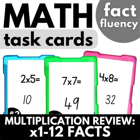 Multiplication Facts 1 12 Review Math Fact Fluency Multiplication Task