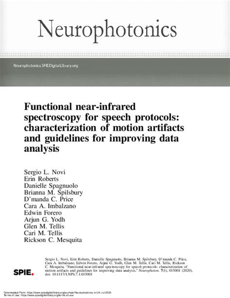 Pdf Functional Near Infrared Spectroscopy For Speech Protocols Characterization Of Motion