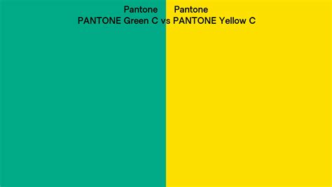 Pantone Green C Vs PANTONE Yellow C Side By Side Comparison